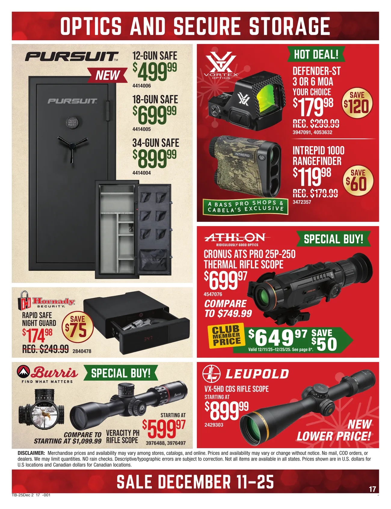 Cabela's Weekly Ad December 11 - December 25, 2025